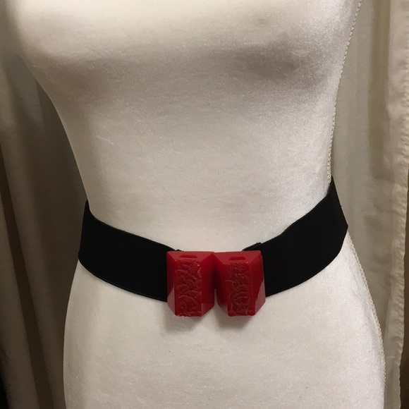 Accessories | Vintage Stretchy Red Buckle Belt | Poshmark